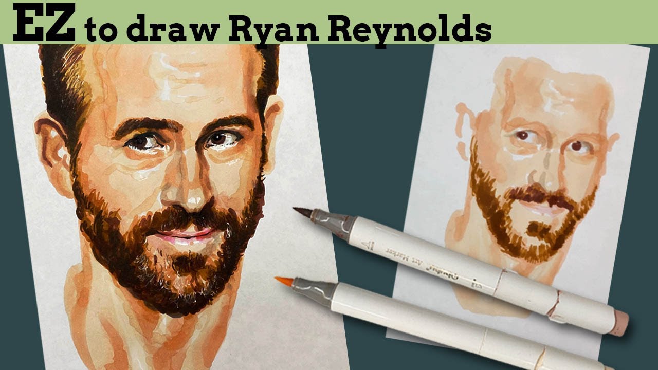 Full time edition: How to draw Ryan Reynolds step by step for beginners ...