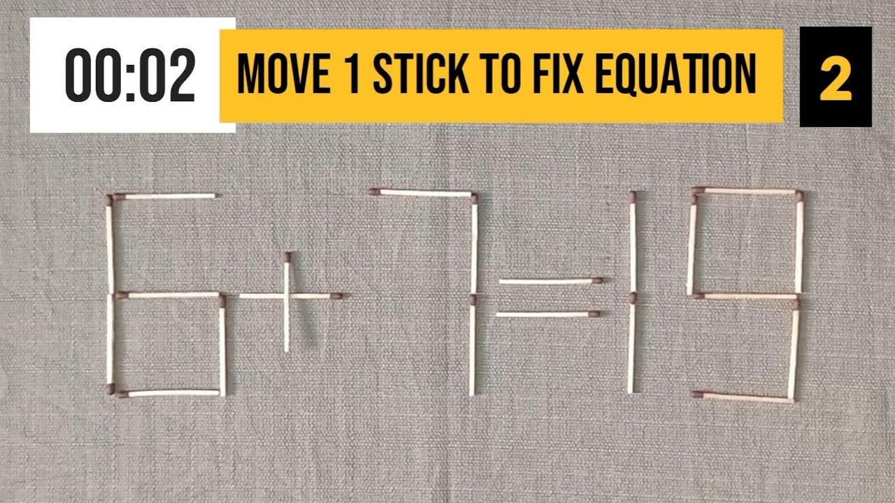 Move 1 Stick To Fix Equation || Matchstick Puzzles || Magic Trick # ...