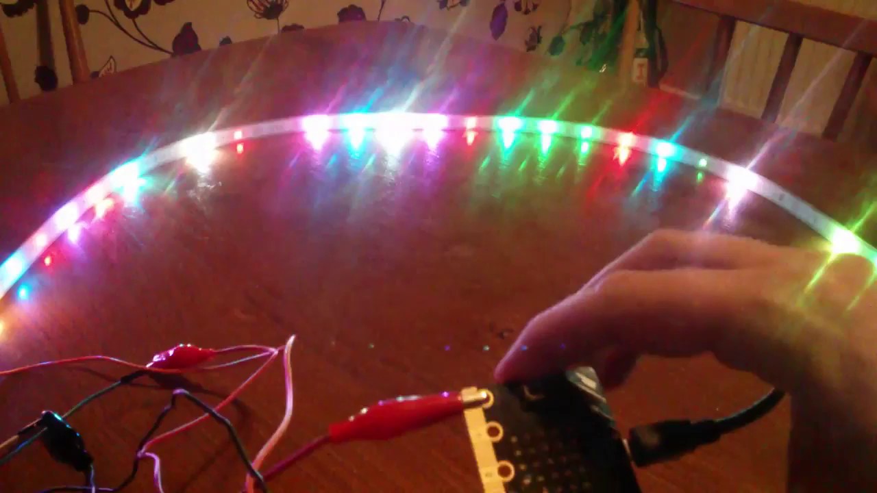 Micro:Bit 專題 | 絢彩LED燈條 NeoPixel gestures on a microbit - YouTube