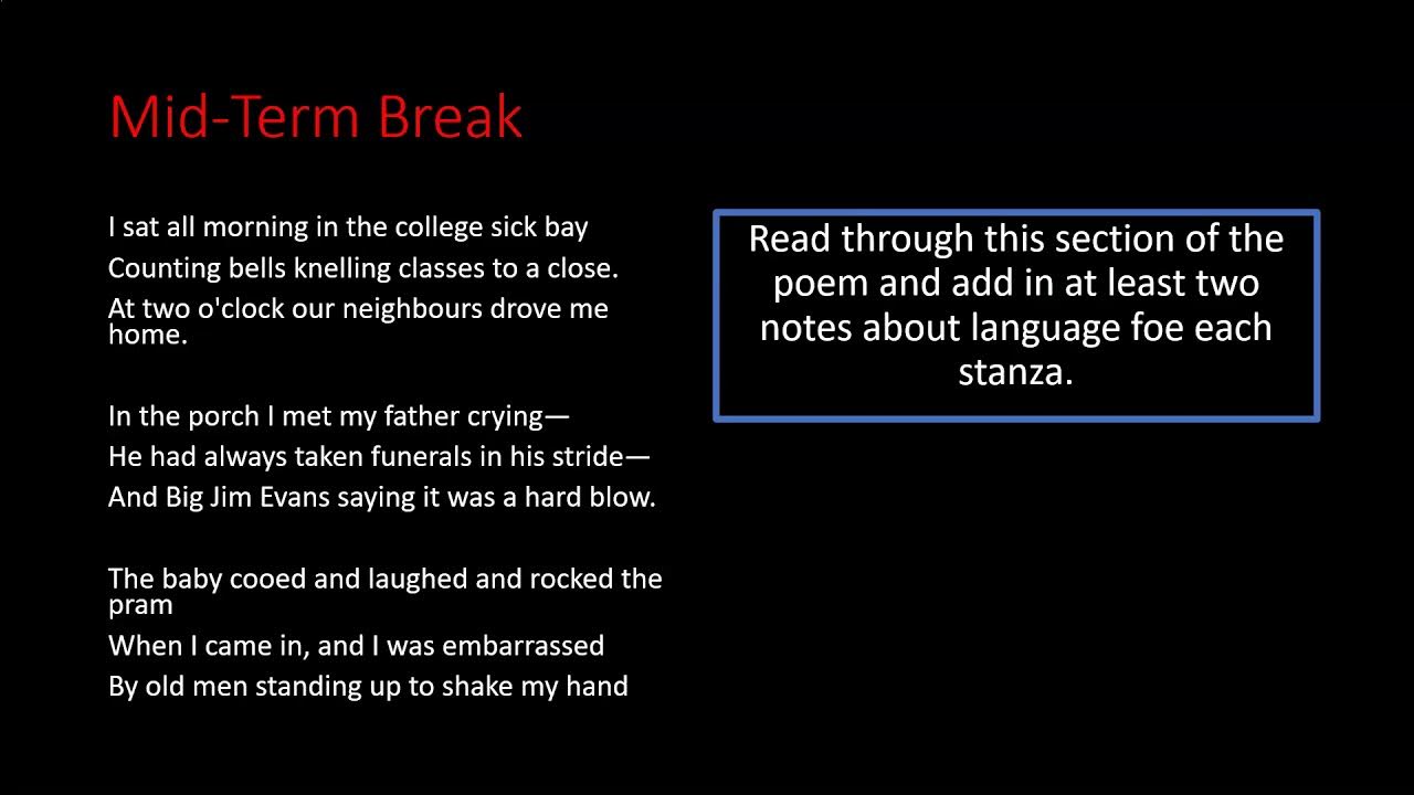 Mid-Term Break by Seamus Heaney - YouTube