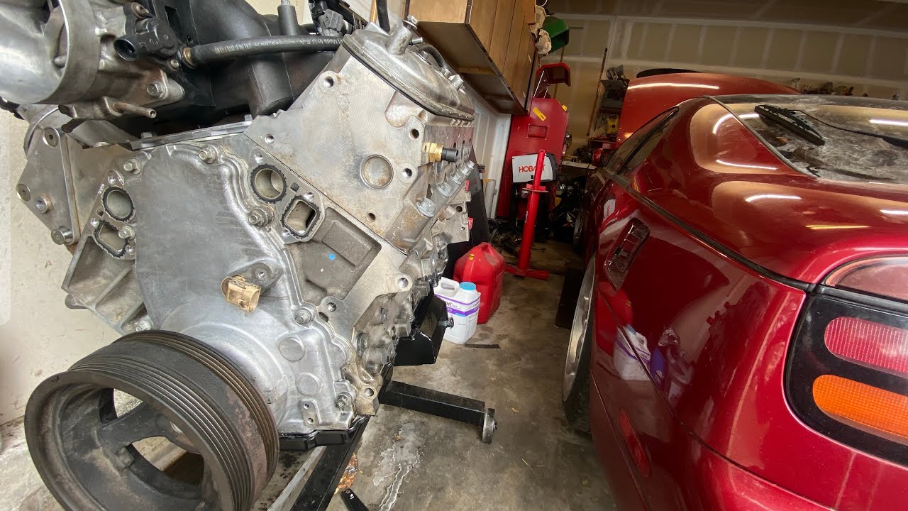 LS Z32 300ZX BUILD - ALUMINUM 5.3 COMPLETE WITH MODDED OIL PAN! - YouTube