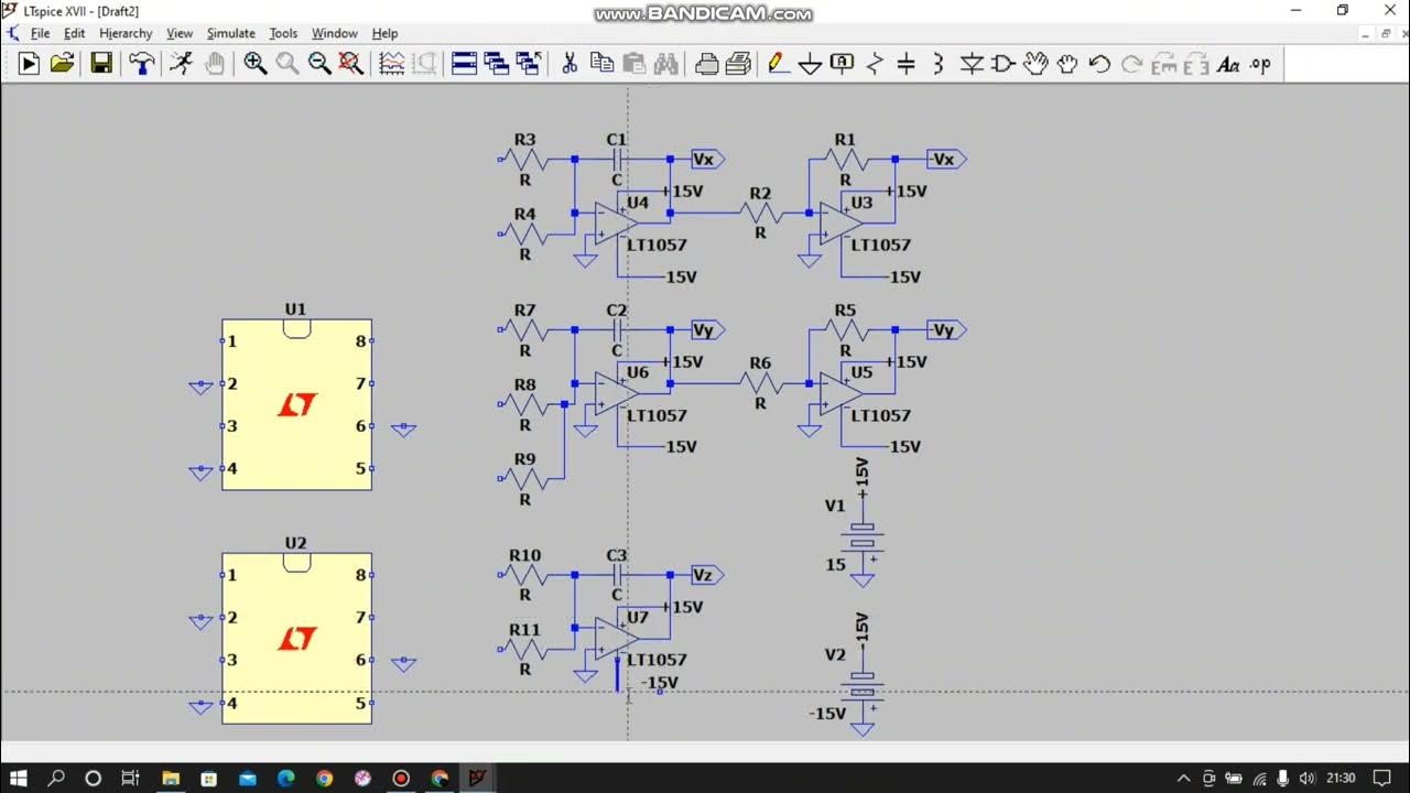 Rangkaian Chaotic Circuit Lorenz pada Simulator LTSpice - YouTube