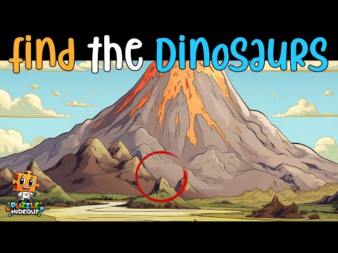 Find the Hidden Dinosaurs #14 |  Hidden Animals Optical Illusions | Dinosaur Puzzle for Kids 🦖🧩