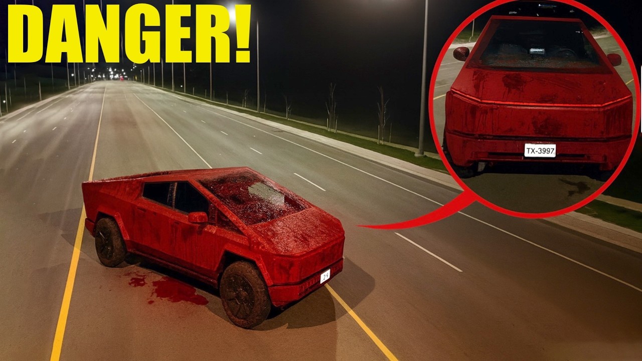 If you see this Tesla CyberTruck with BLOOD all over it, Drive away ...
