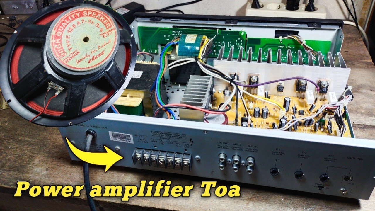 Power amplifier TOA Z-2120 nyala tapi tidak ada suara || Cara pasang ...