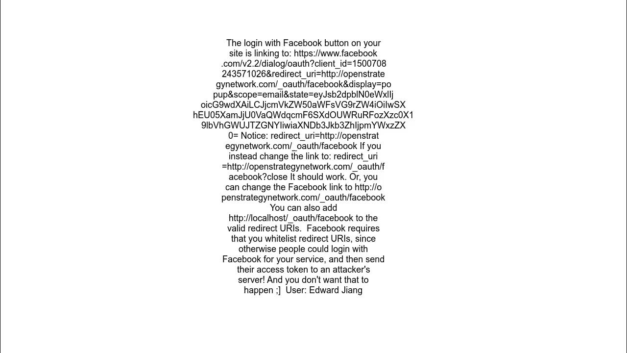 Facebook login message "URL Blocked This redirect failed because the redirect URI is not whitel ...