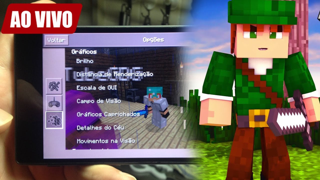 AO VIVO MINECRAFT POCKET EDITION ft ROBIN HOOD GAMER O Destruidor ...