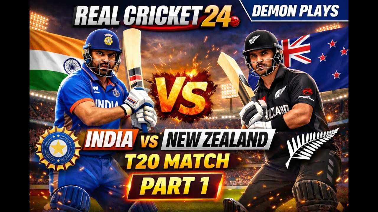 INDIA VS NEW ZEALAND||T 20 MATCH|| REAL CRICKET 24||PART 1|| DEMON ...