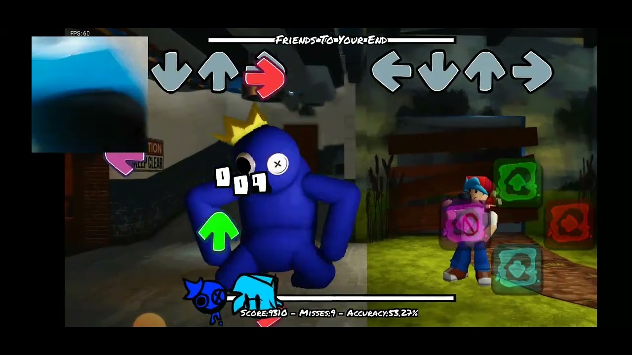 fnf vs rainbow friens pero con blue a cargo - YouTube