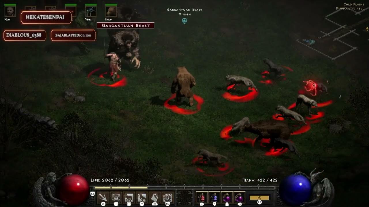 Diablo 2: Resurrected Offline Players 8 Hardcore Druid Hell Act 1+ - YouTube