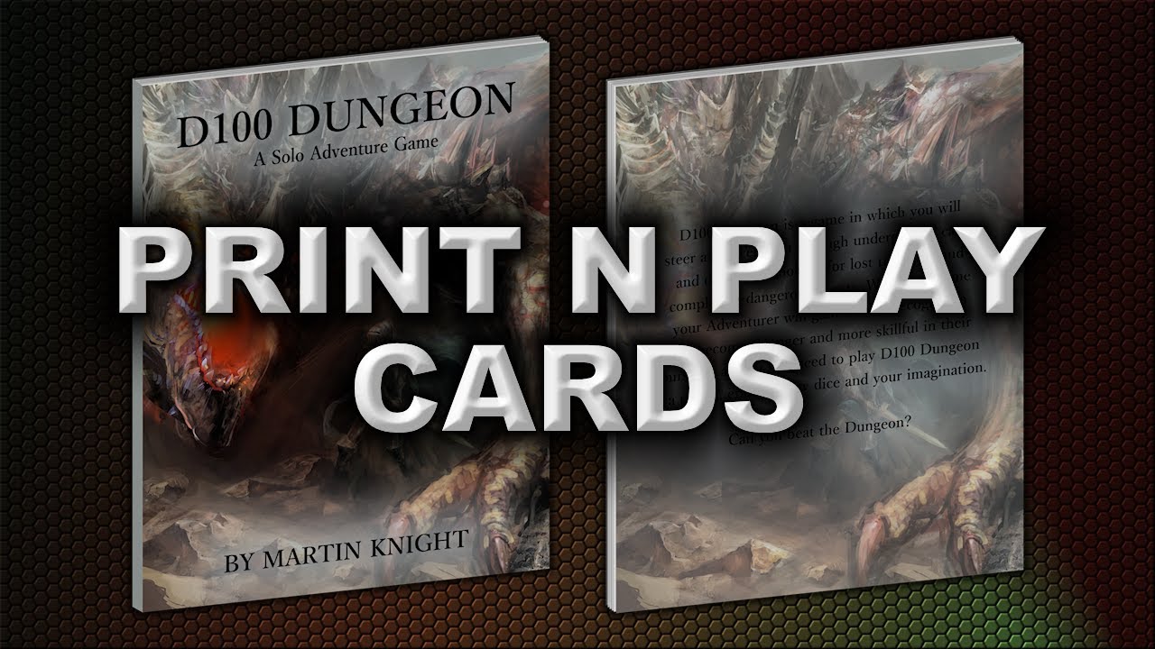 PRINT N PLAY CARDS (D100 DUNGEON) - YouTube