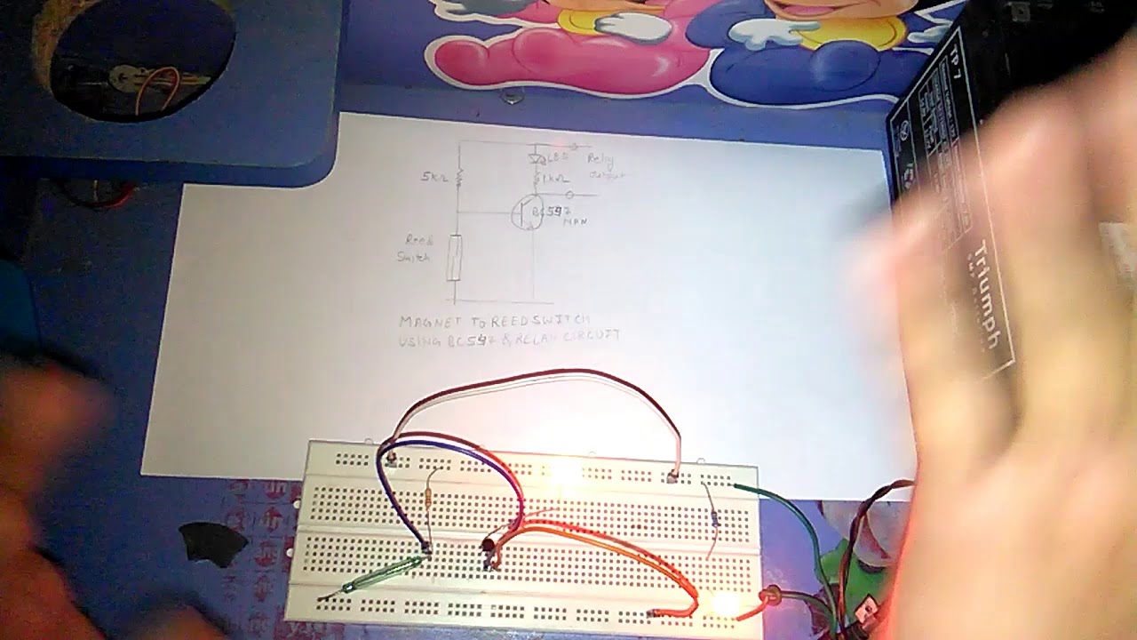Magnet to Reed Switch Using Transistor BC547& Relay Circuit - YouTube
