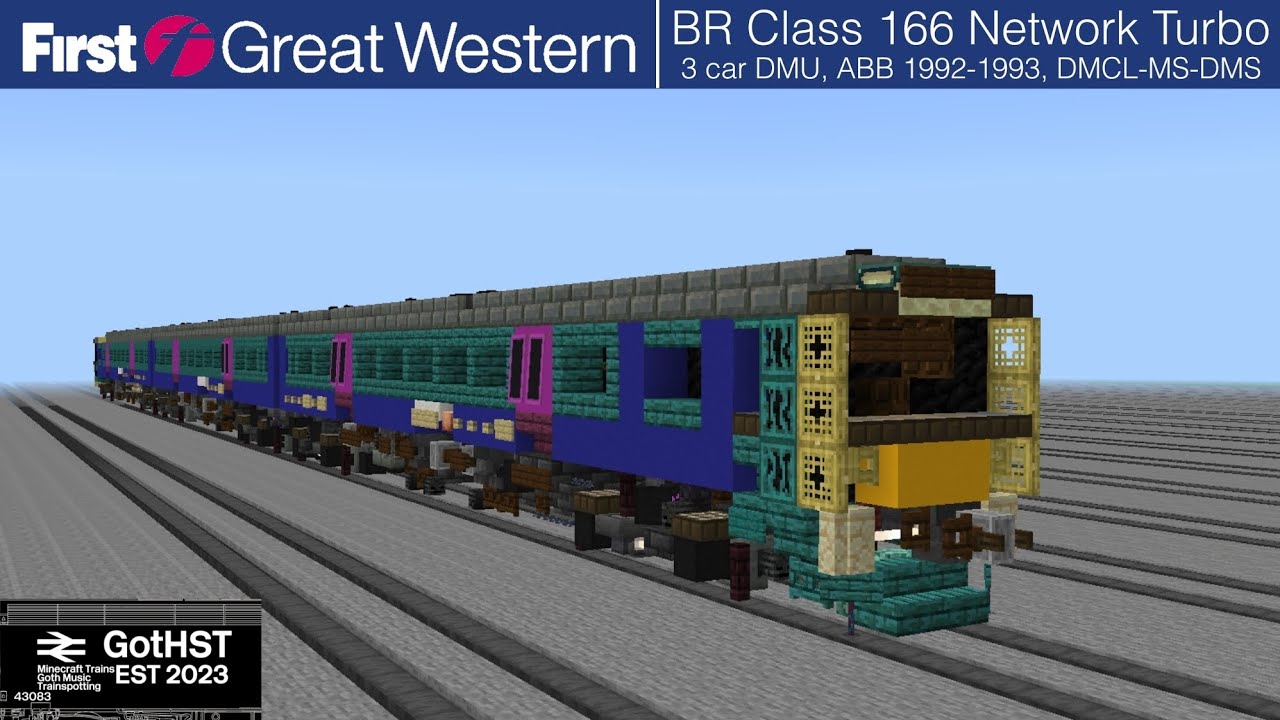Minecraft First Great Western Class 166 tutorial - PLAIN BLUE - YouTube