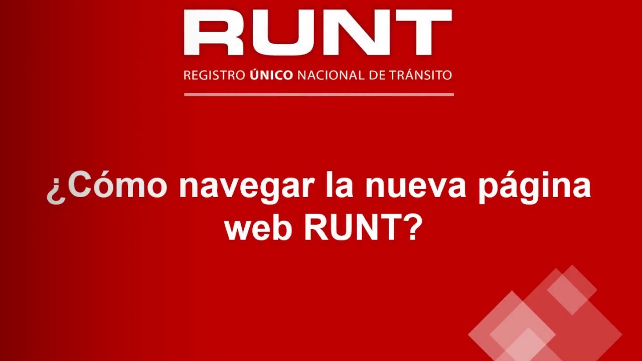RUNT estrena página web - YouTube
