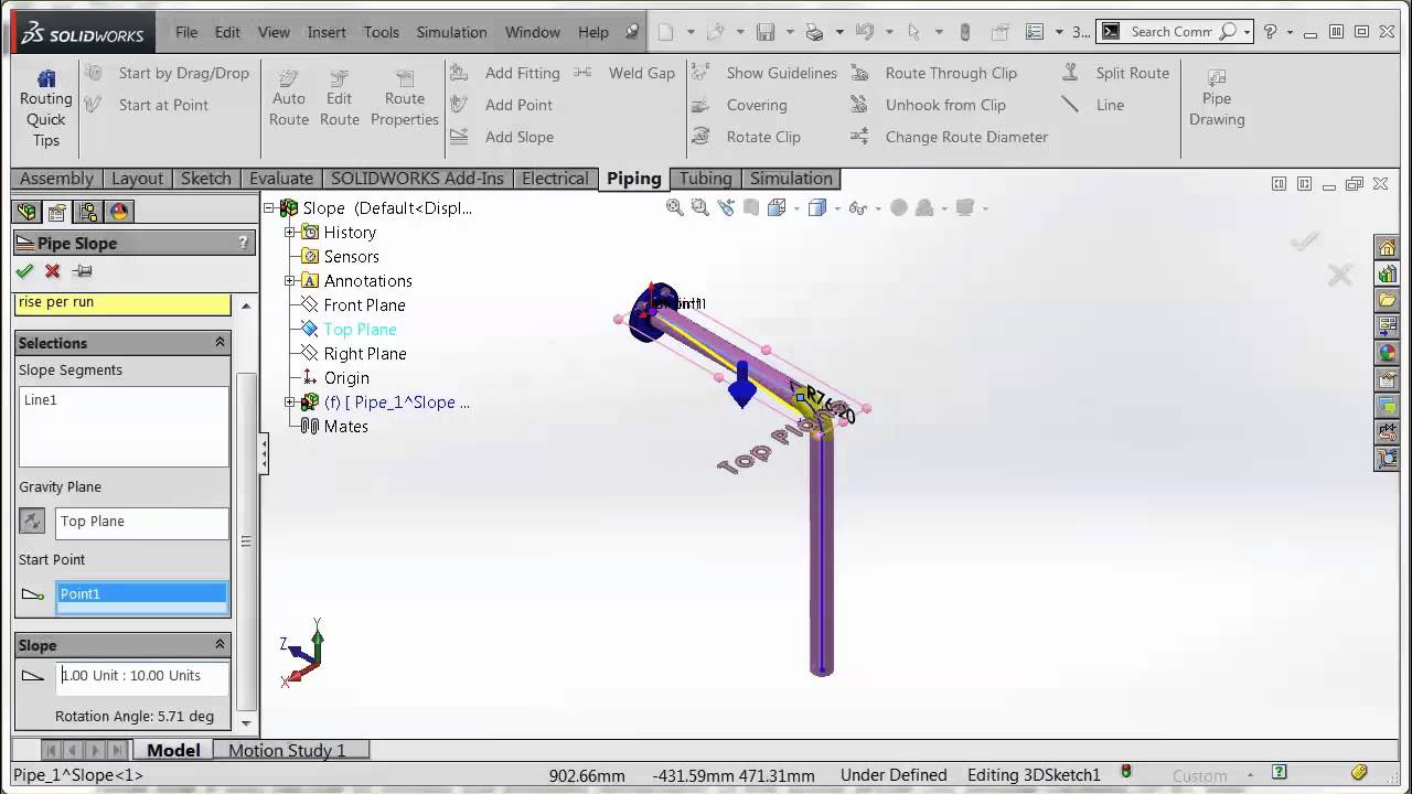 How to Input a Pipe Slope Angle in Degree or Radian - YouTube