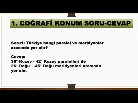 KPSS Coğrafya - Coğrafi Konum Soru-Cevap
