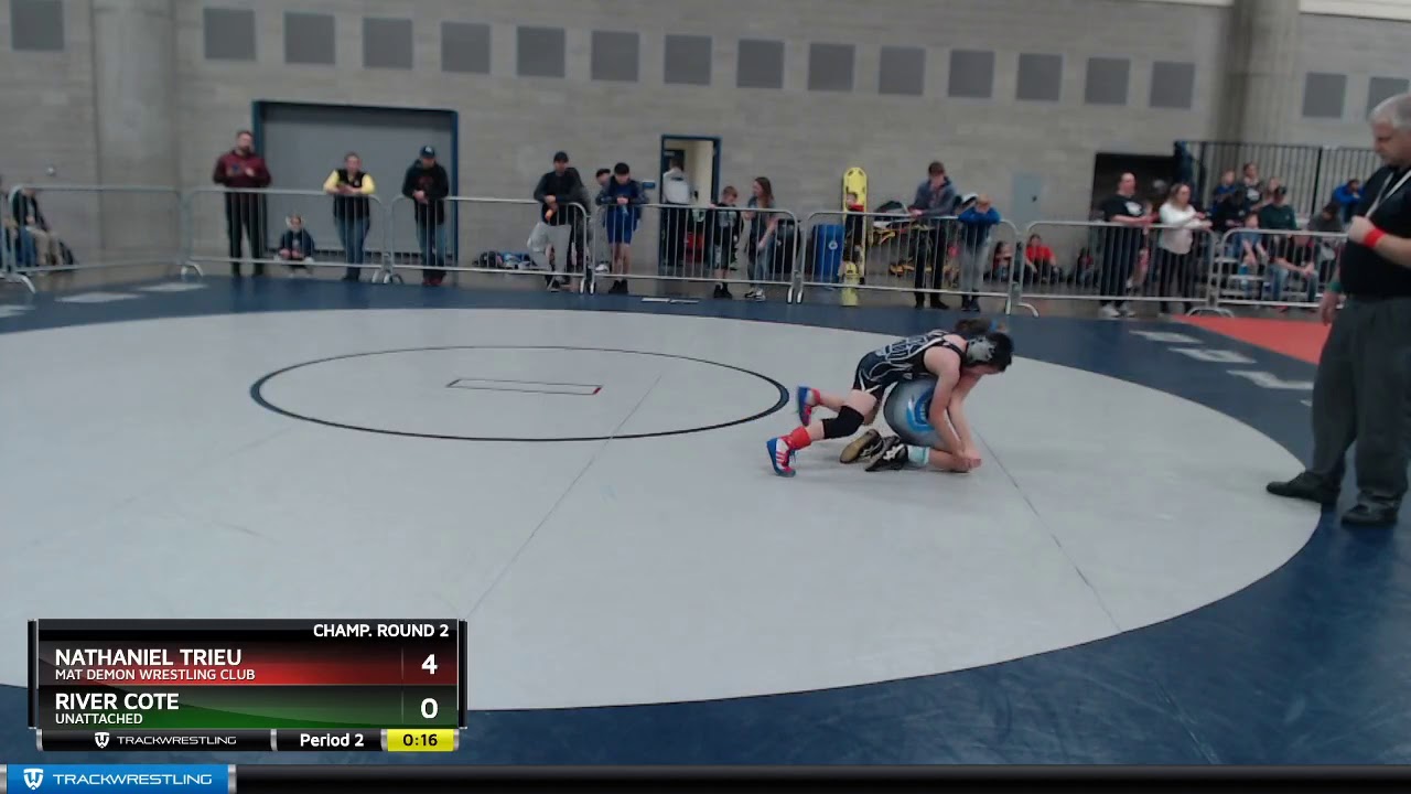 12U 58 River Cote Vs Nathaniel Trieu Mat Demon Wrestling Club - YouTube