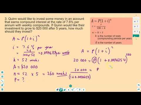 Compound Interest (compounding monthly, fortnightly, quarterly etc ...