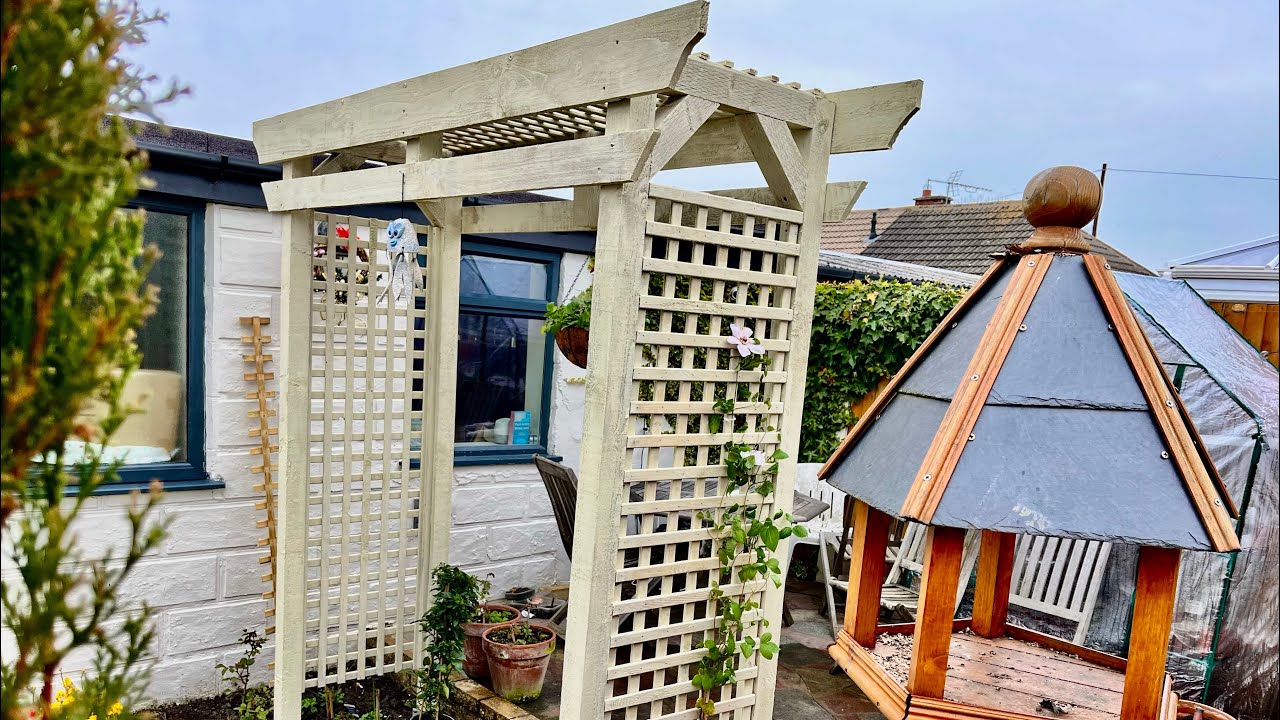 Building wooden rose arch - YouTube