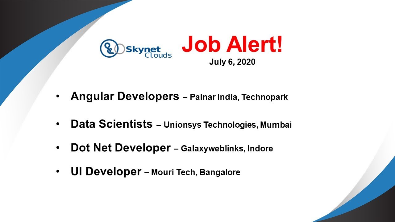 Job Alert | Job Opportunity | July 2020 - YouTube