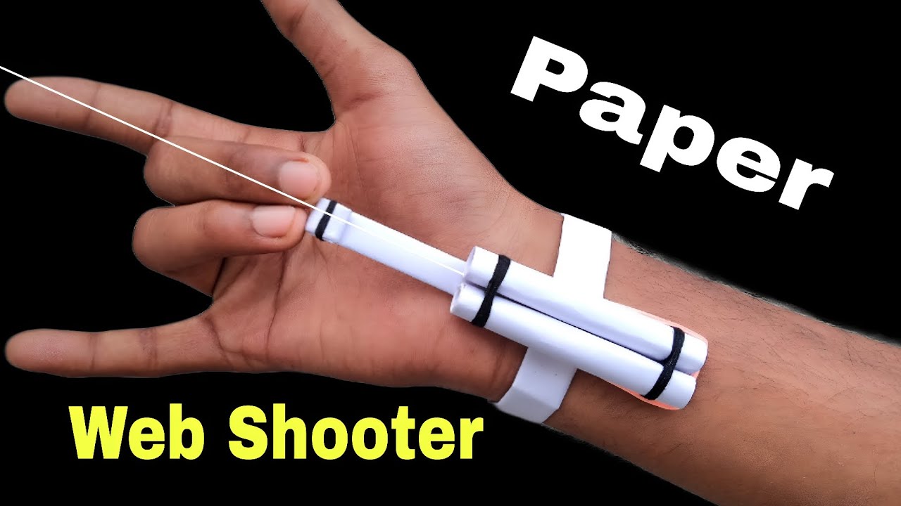 How to Make Paper Web Shooter without glue | How to Make Web Shooter ...