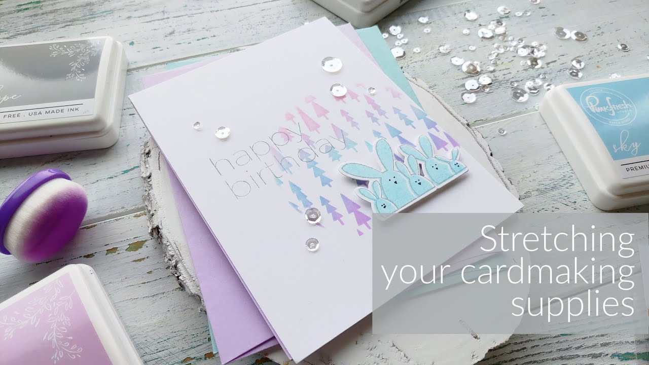 Clean and simple birthday card. Making the most of your supplies. - YouTube