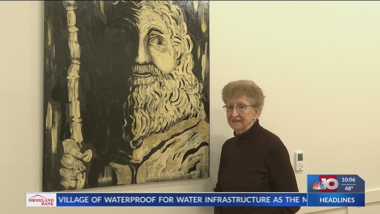 Local senior artist shares her inspiration through her painting - YouTube