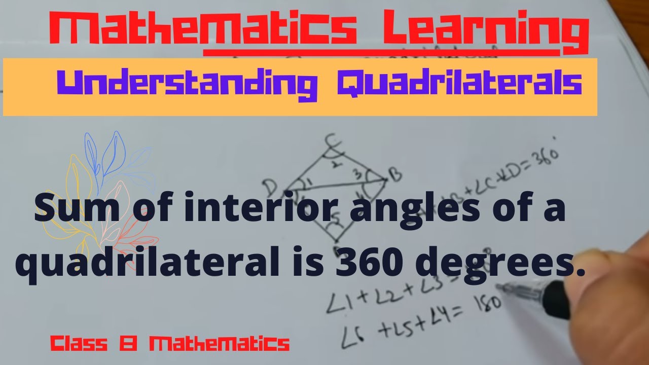 Angle sum property of a quadrilateral - YouTube