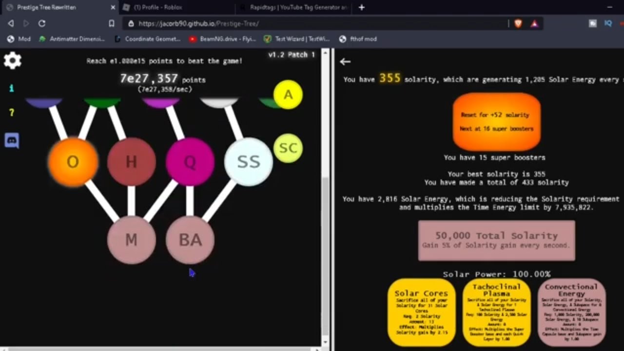 Prestige tree #14: Solarity and subspace - YouTube