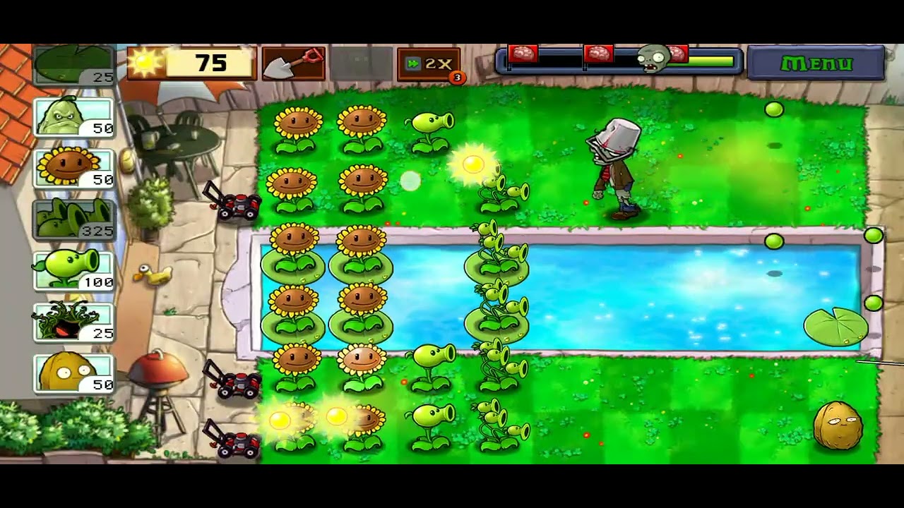 PvZ 1 Gameplay (3-4) - YouTube