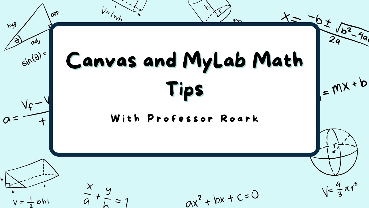 Statistics: Canvas and MyLab Math Tips - YouTube