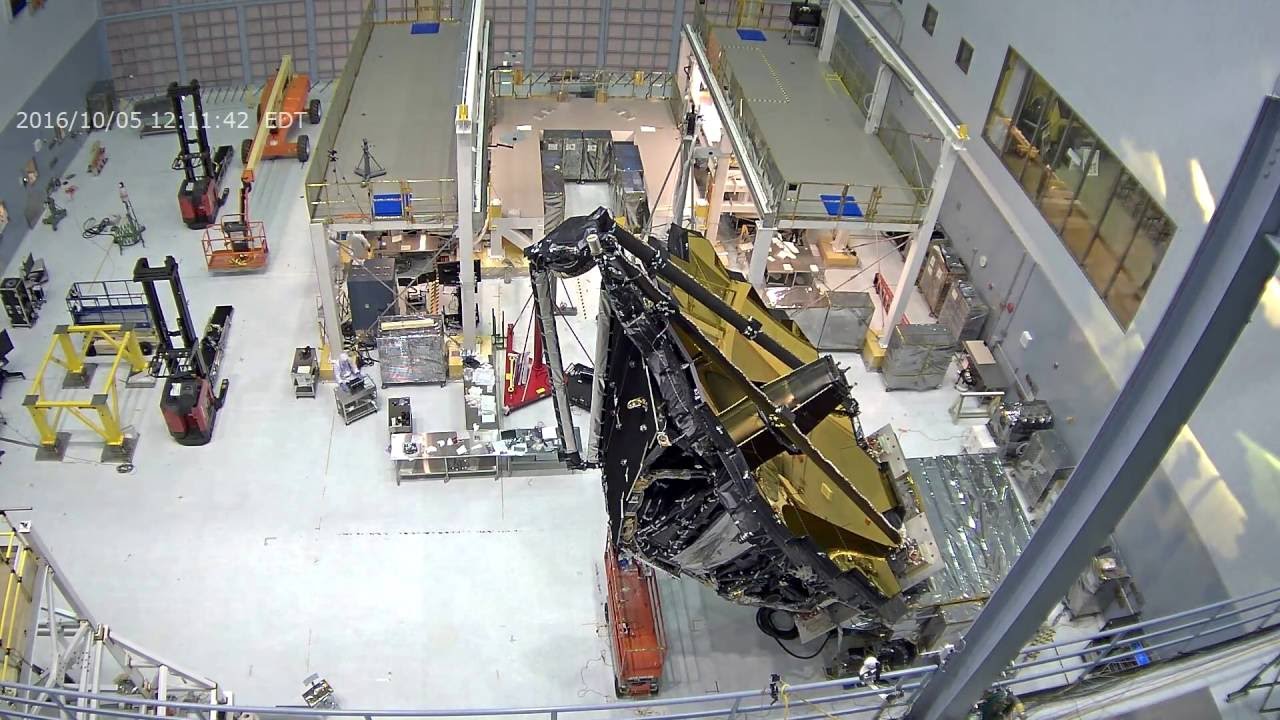 JWST moved to mobile stand for tests preparation - YouTube