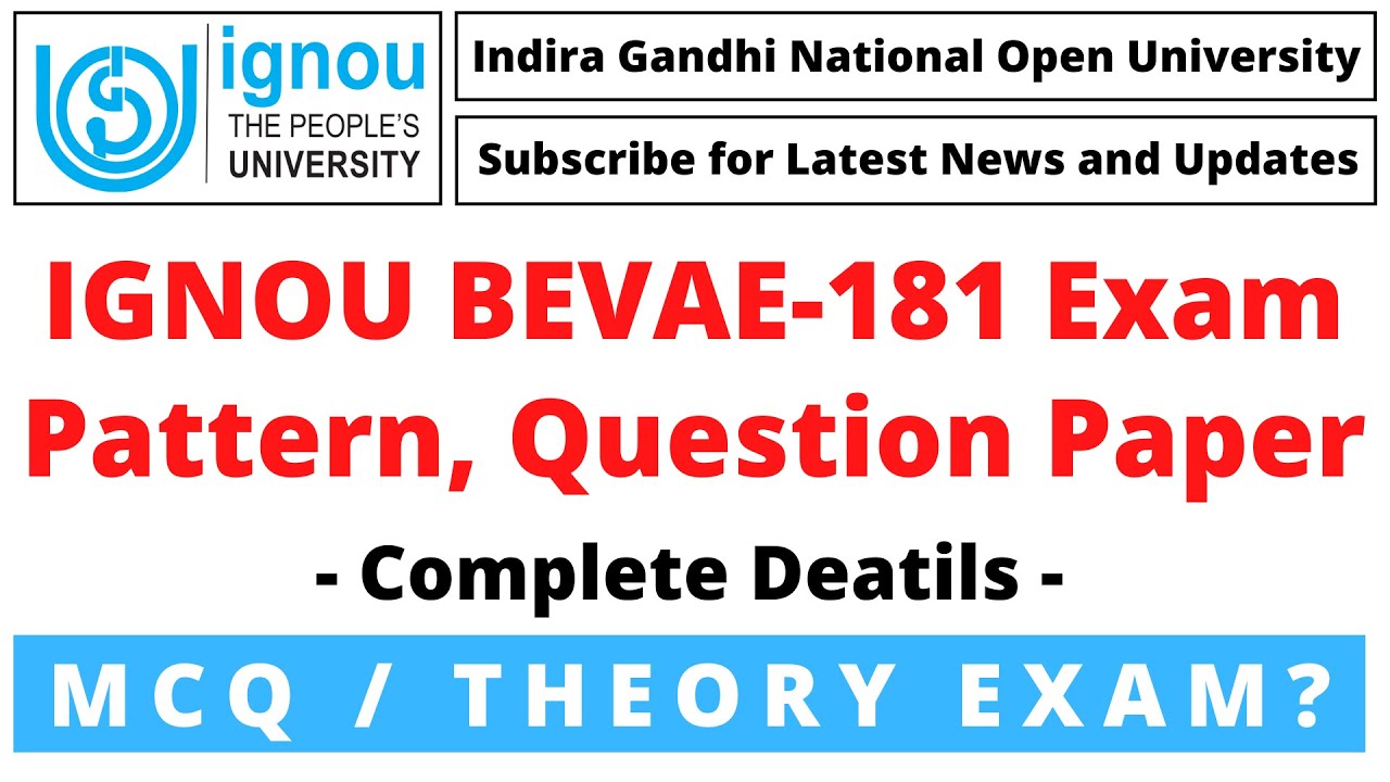 IGNOU BEVAE-181 Exam Pattern, Solved Question Paper Complete Deatils ...
