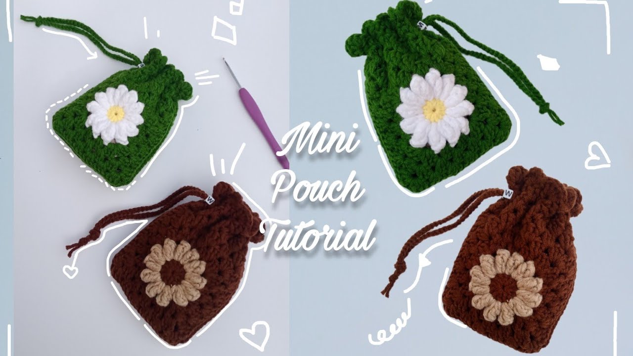 Beautiful Crochet Pouch Tutorial🤩😍 (နားကြပ်အိတ်ထိုးနည်း) - YouTube