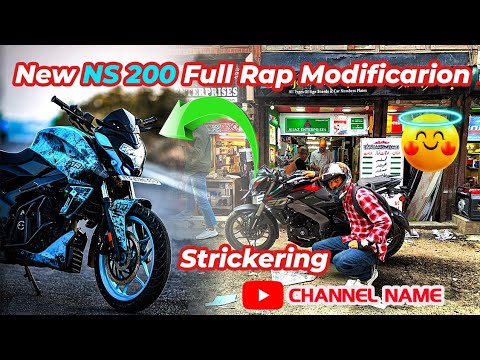 New NS 200 Full Rap Modification🥵🔥 ||Stickering,YouTube Channel name😳 ...
