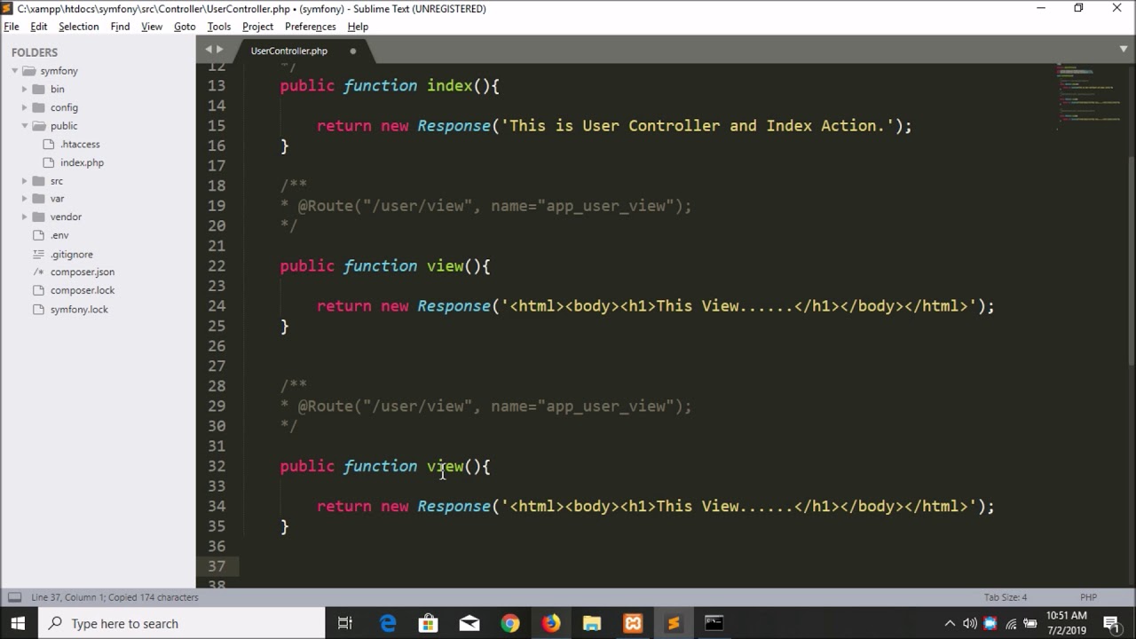 Symfony4x Routing Annotation Part 02 How To Use Annotation Routing In Symfony Youtube
