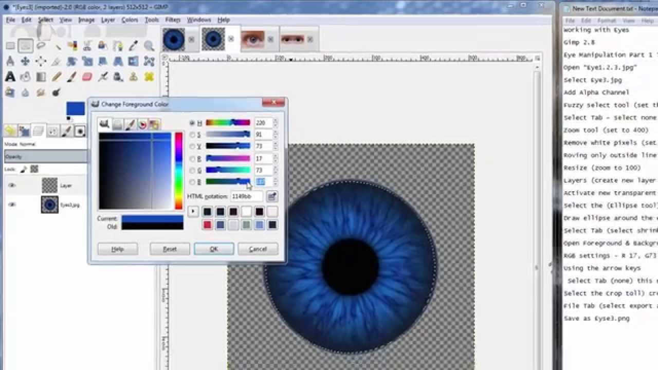 Working With Eyes Gimp 2.8 - YouTube