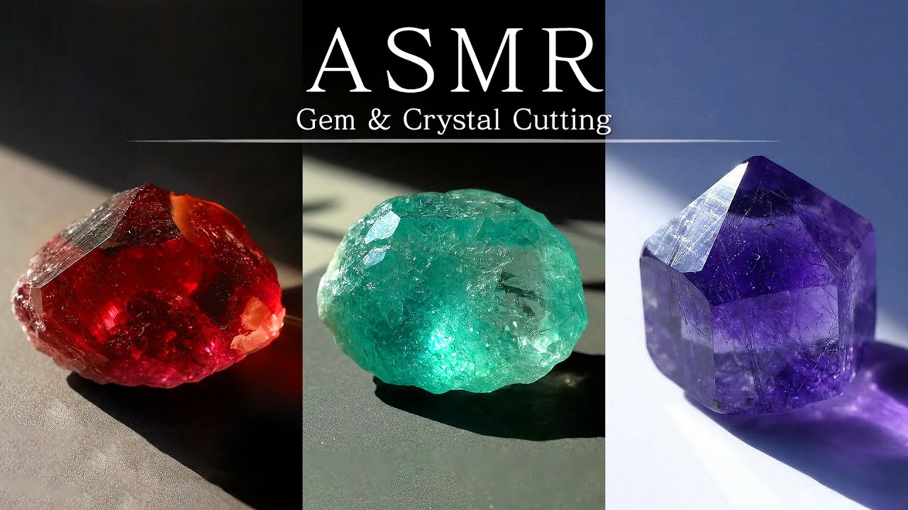 【ASMR】Gem & Crystal Cutting Compilation | 宝石・原石カットまとめ #aiasmr # ...