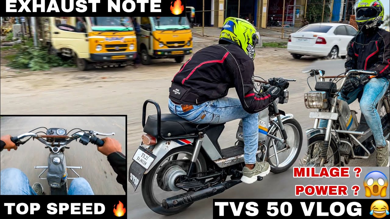 TVS 50 RIDE REVIEW 😎🔥|| 😍REACTIONS 🤣|| TOPSPEED ‼️|| WITH RIDING GEARS ...