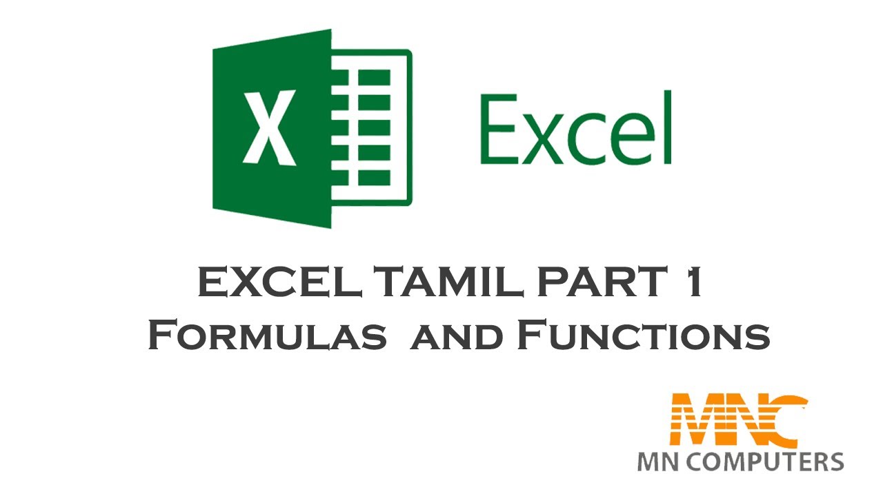 Excel Tamil Part 1 Formulas And Functions Youtube