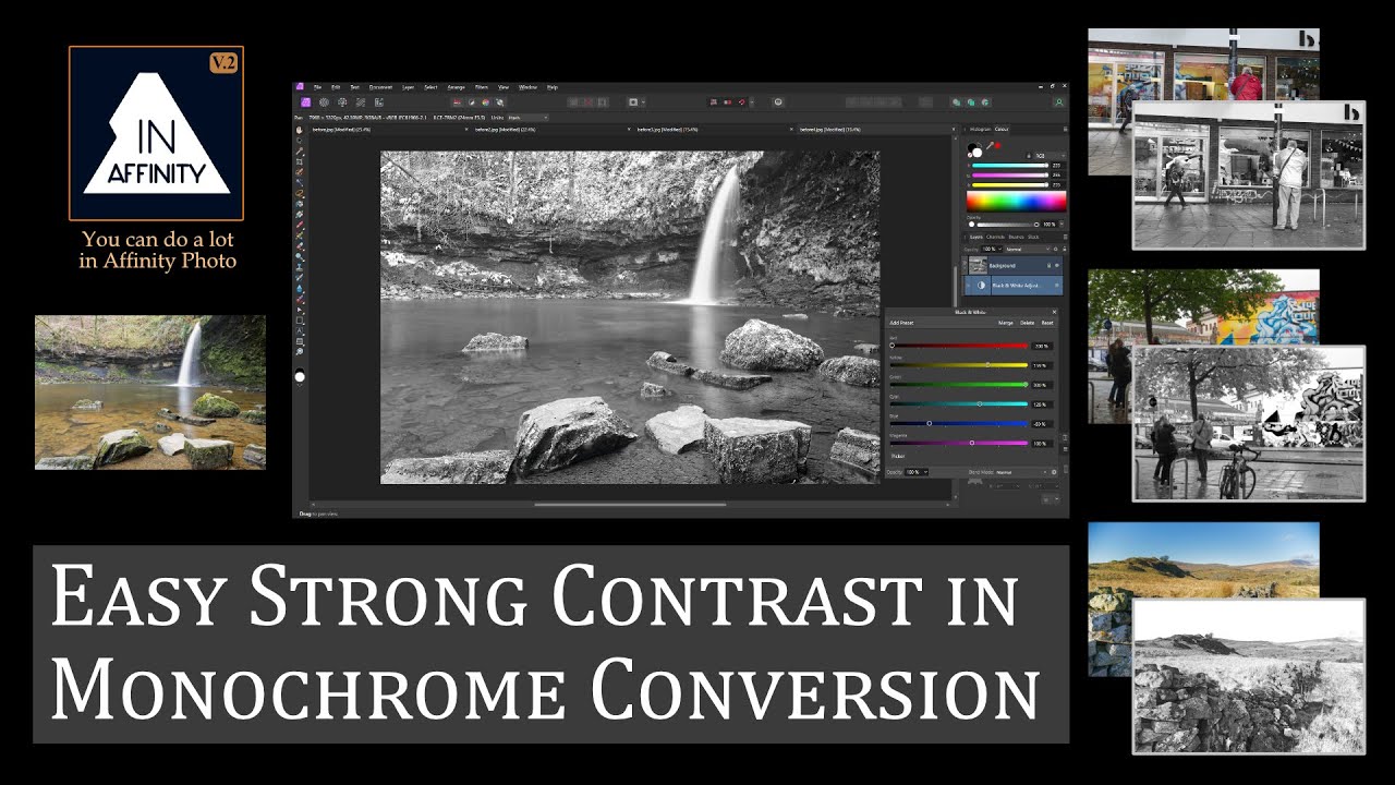 Easy Strong Contrast in Monochrome Conversion - YouTube