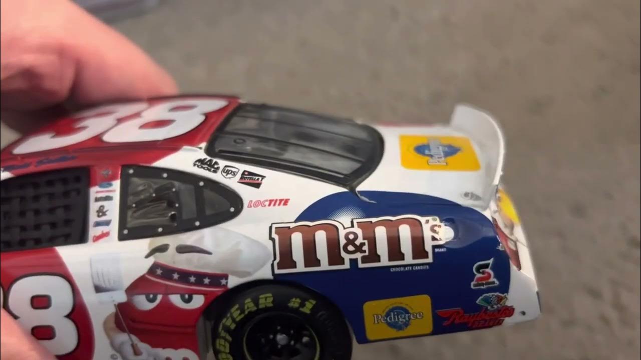 NASCAR diecast review #137 Elliott Sadler 2004 red white and blue M&Ms 1 24 - YouTube