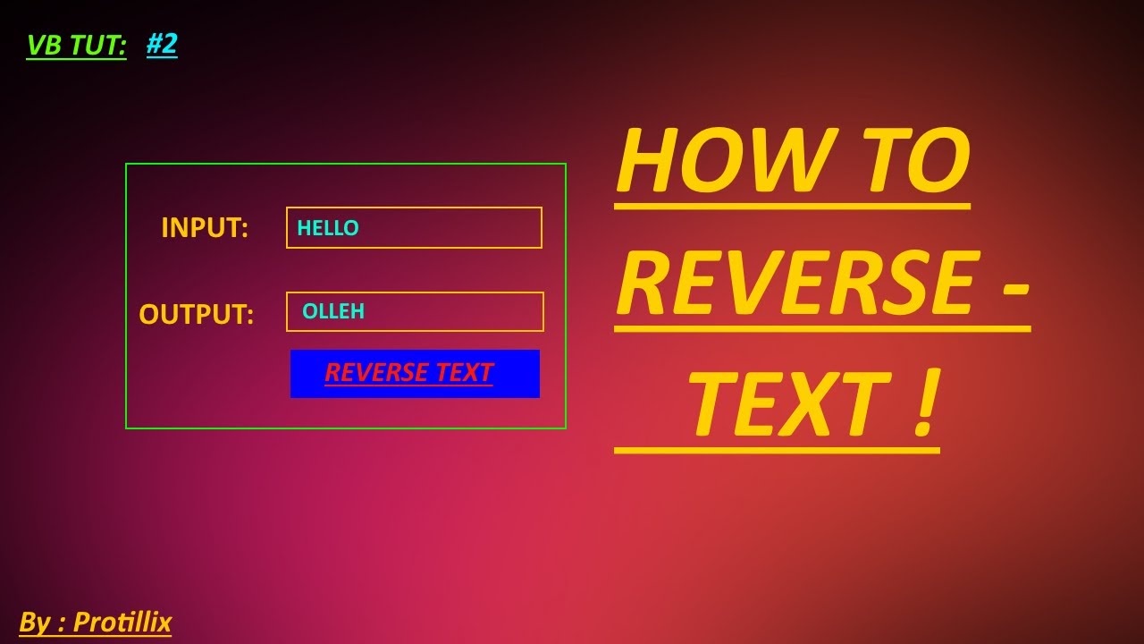Coding Vbnet How To Make A Reverse Text Programm Youtube 9646