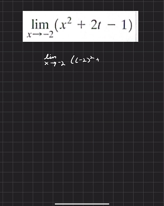 Intro to Limits - Limit as x approaches -2 of (x^2 + 2t - 1) - YouTube