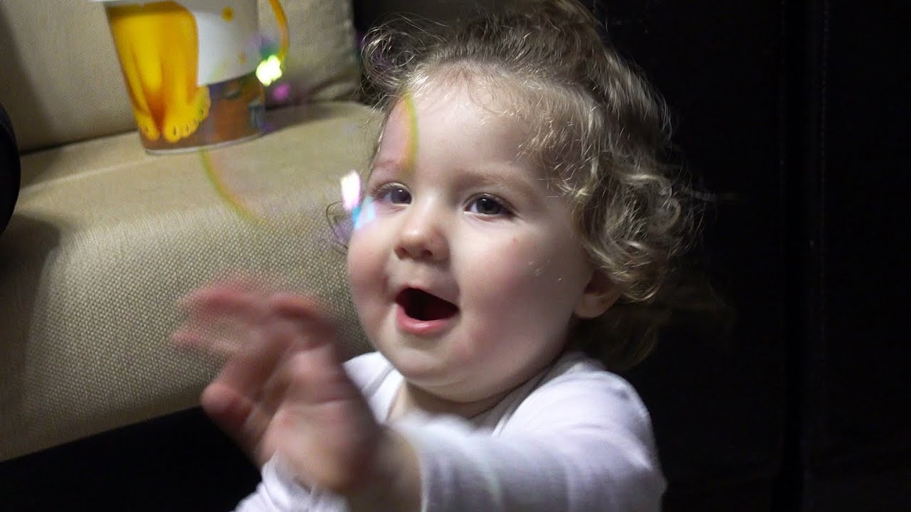 Cute baby Catching Bubbles For The First Time - Baby Lile - YouTube