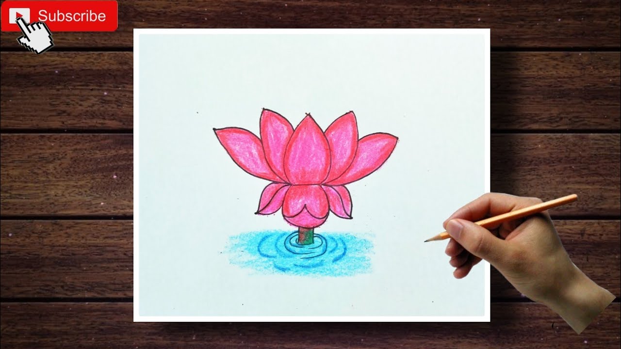 || Easy Lotus drawing for beginners || How To draw a Lotus Easy ...
