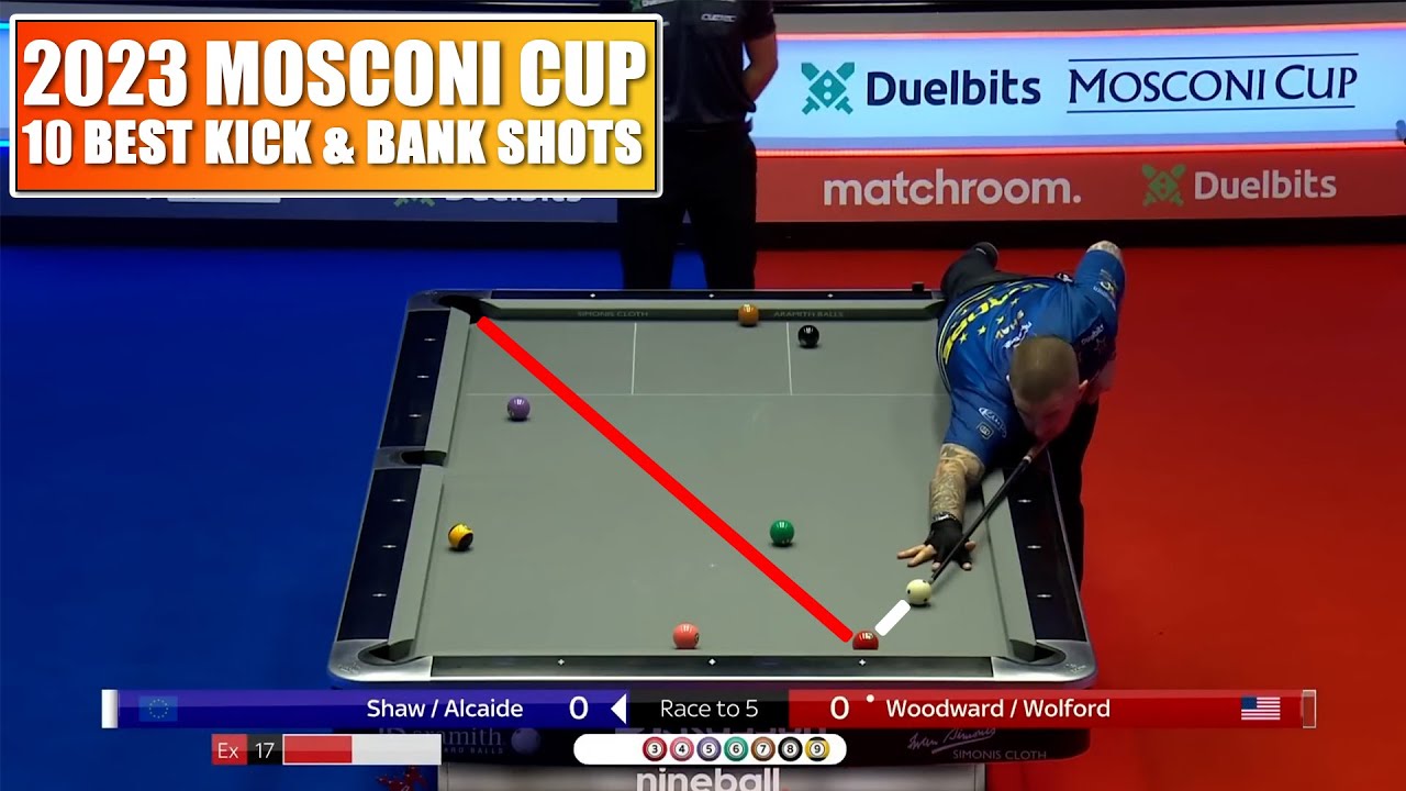 10 Best Kick & Bank Shots | 2023 Mosconi Cup (9-Ball Pool) - YouTube