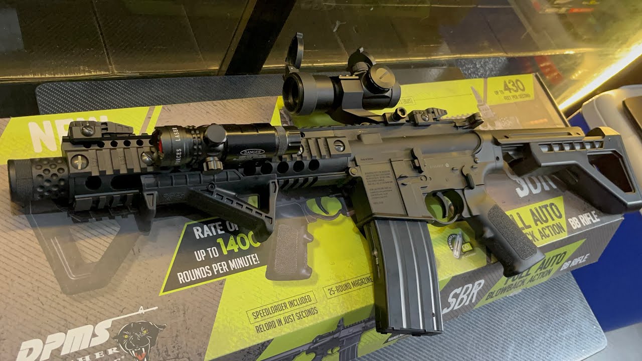 SBR Airgun Rifle Fully Set Up with Red Dot and Laser Light unboxing and ...