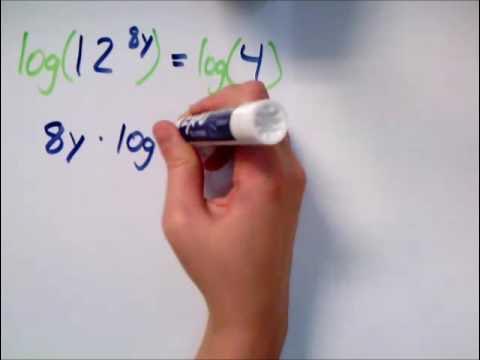 Solving an exponential equation by using logarithms, Decimal answers, basic - YouTube