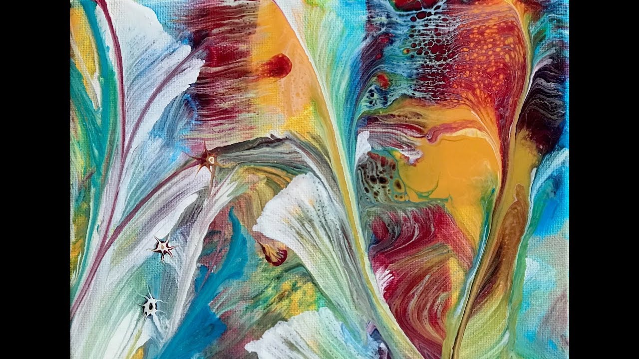 Acrylic Pour Painting 254-String Swipe - YouTube